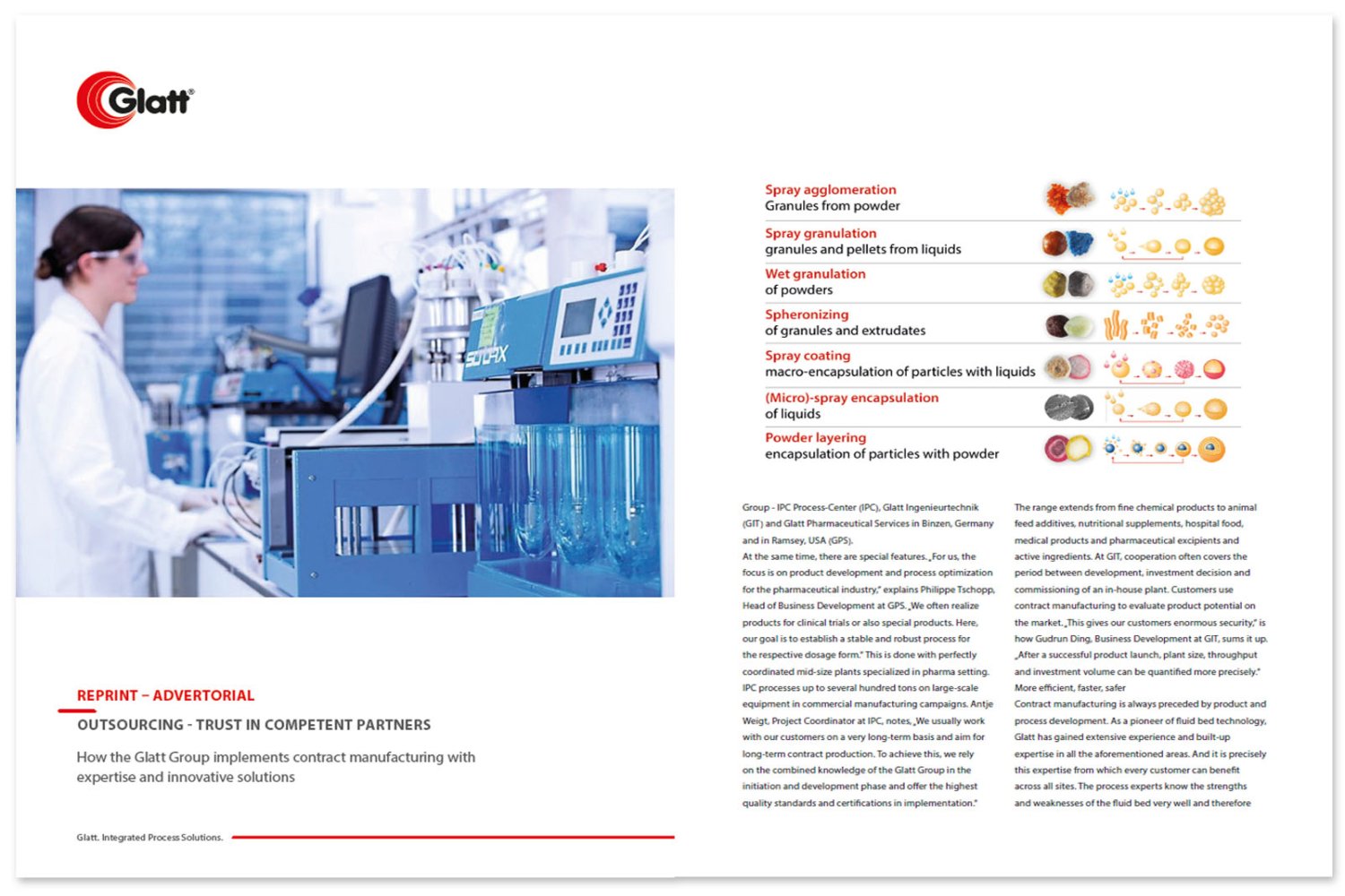 Glatt. Integrated Process Solutions. Worldwide.