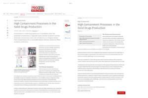 OSD Production by Glatt Process & Plant Engineering